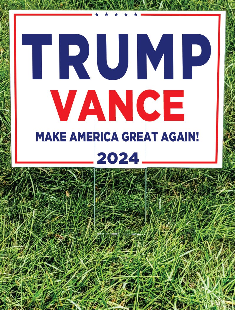 Trump Vance White Yard Sign – GOPStore.com